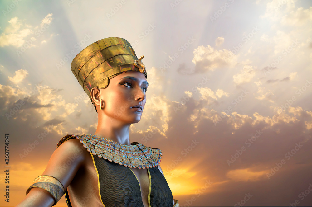 Cleopatra Egyptian Queen VII century of Egypt 3D render Stock Photo ...