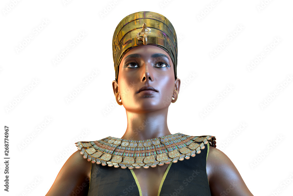 Cleopatra Egyptian Queen VII century of Egypt 3D render Stock ...
