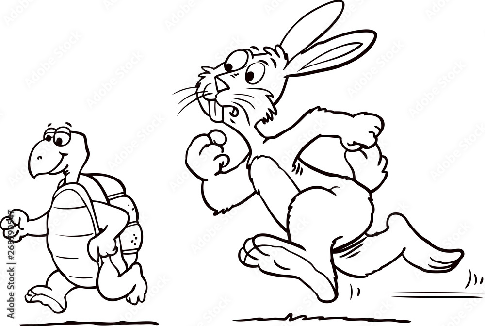 Rabbit And Turtle Clipart