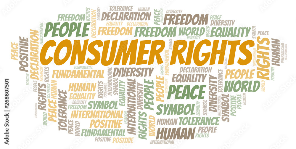 Consumer Rights word cloud. Wordcloud made with text only. Stock Vector ...