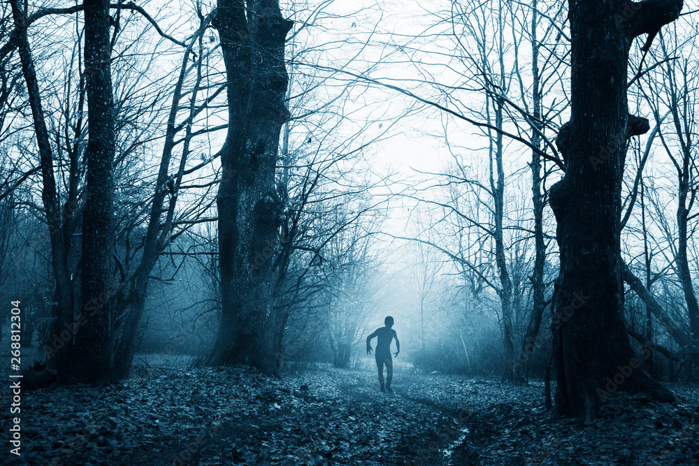 scary zombie in horror forest landscape Stock Photo | Adobe Stock