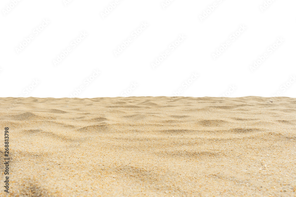 Beach sand texture di-cut isolated on white screen. With cippinp path ...