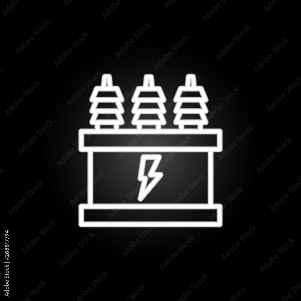 electricity, electrical circuit neon icon. Elements of electricity set ...