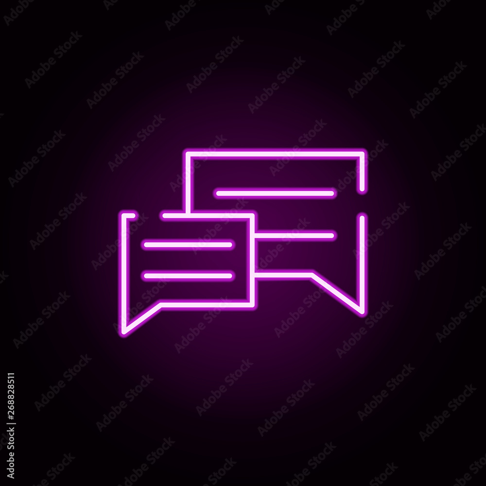 bubble, chat neon icon. Elements of stratup set. Simple icon for ...