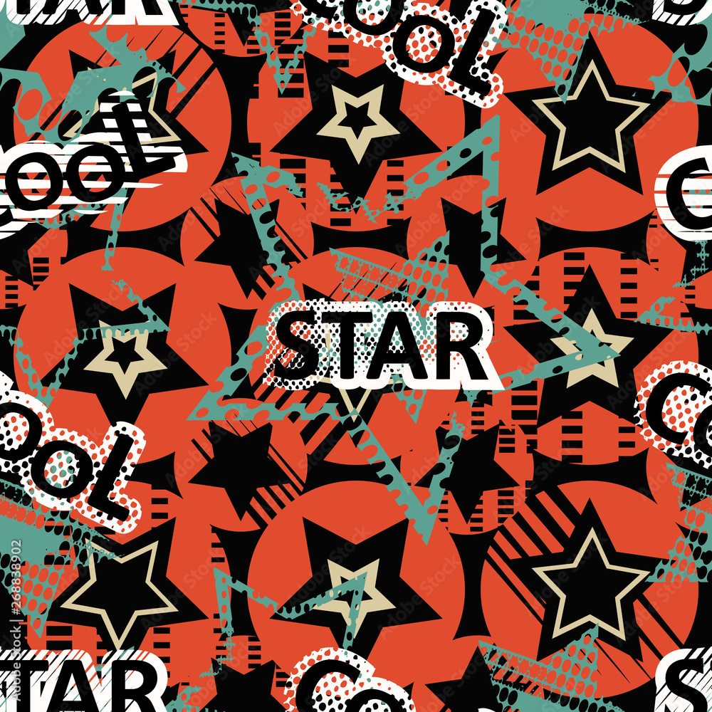 Abstract seamless stars pattern for girls, boys, clothes. Creative ...
