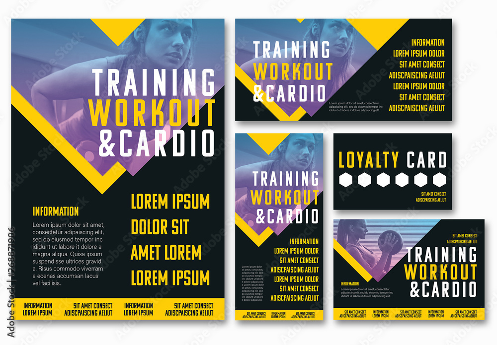 Black and Yellow Poster Layout Set Stock Template | Adobe Stock