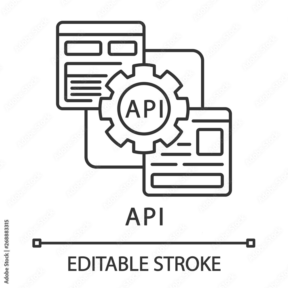 API linear icon Stock Vector | Adobe Stock