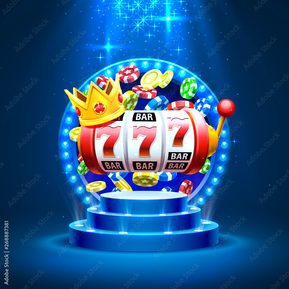 King slots 777 banner casino on the golden background. Stock Vector | Adobe Stock