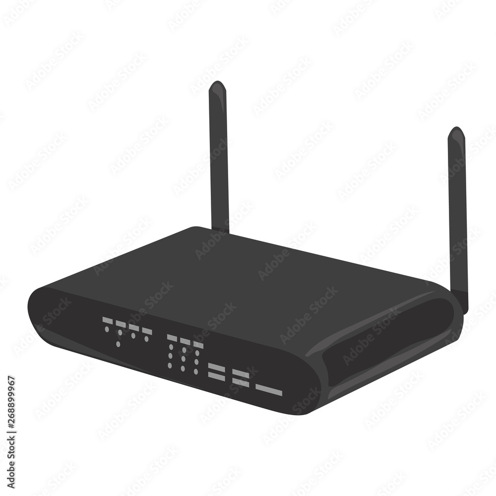 Wi-Fi router vector icon on a white background. Wireless router ...