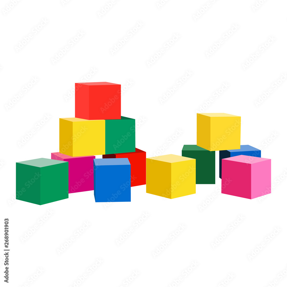 Toy blocks vector icon on a white background. Baby toys illustration ...
