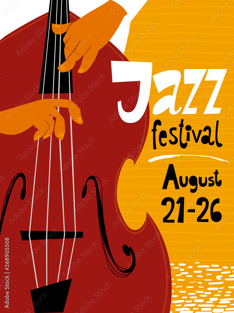 Vector hand drawn jazz concert poster template. Stock Vector | Adobe Stock