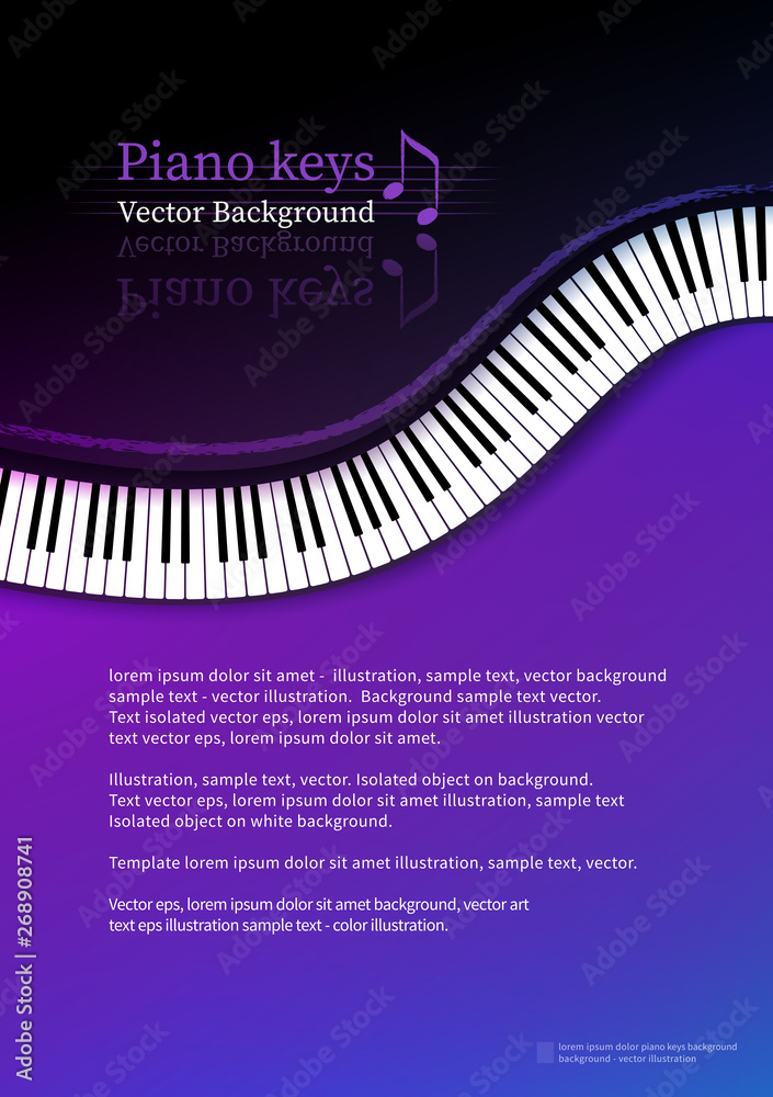 Design template with top view Piano keys Stock Vector | Adobe Stock