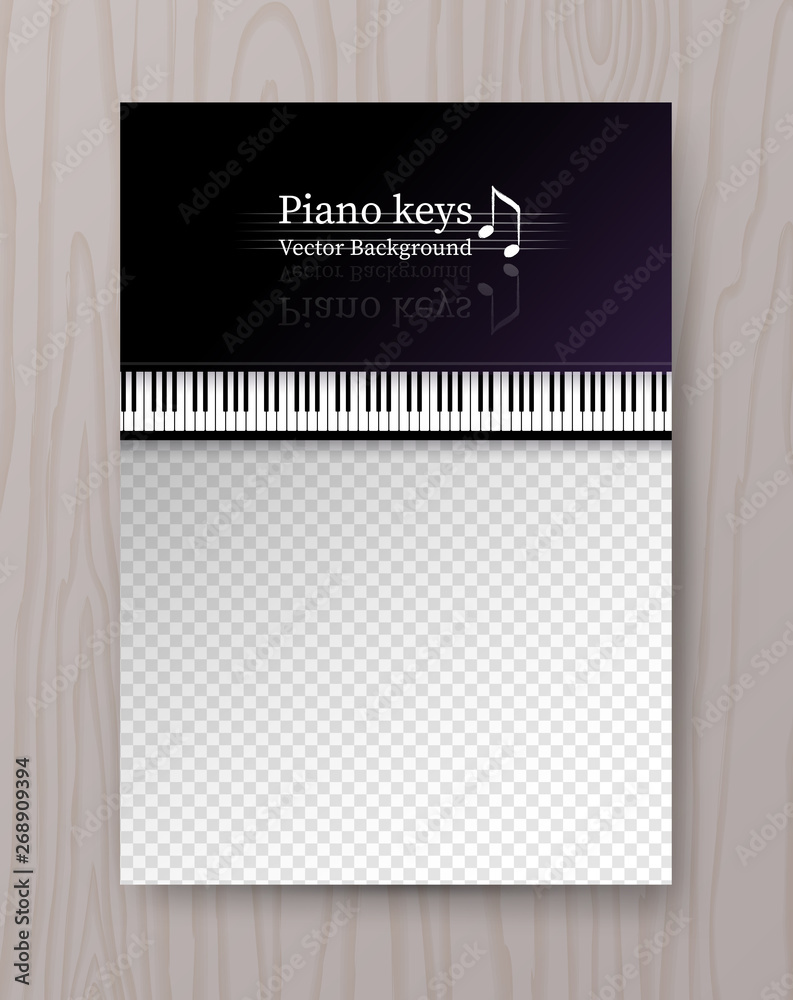 Vector design template with top view Piano keys Stock Vector | Adobe Stock
