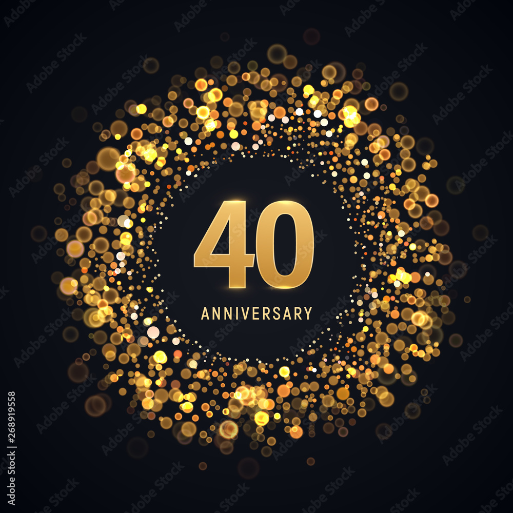 40 years anniversary isolated vector design element. Forty number ...