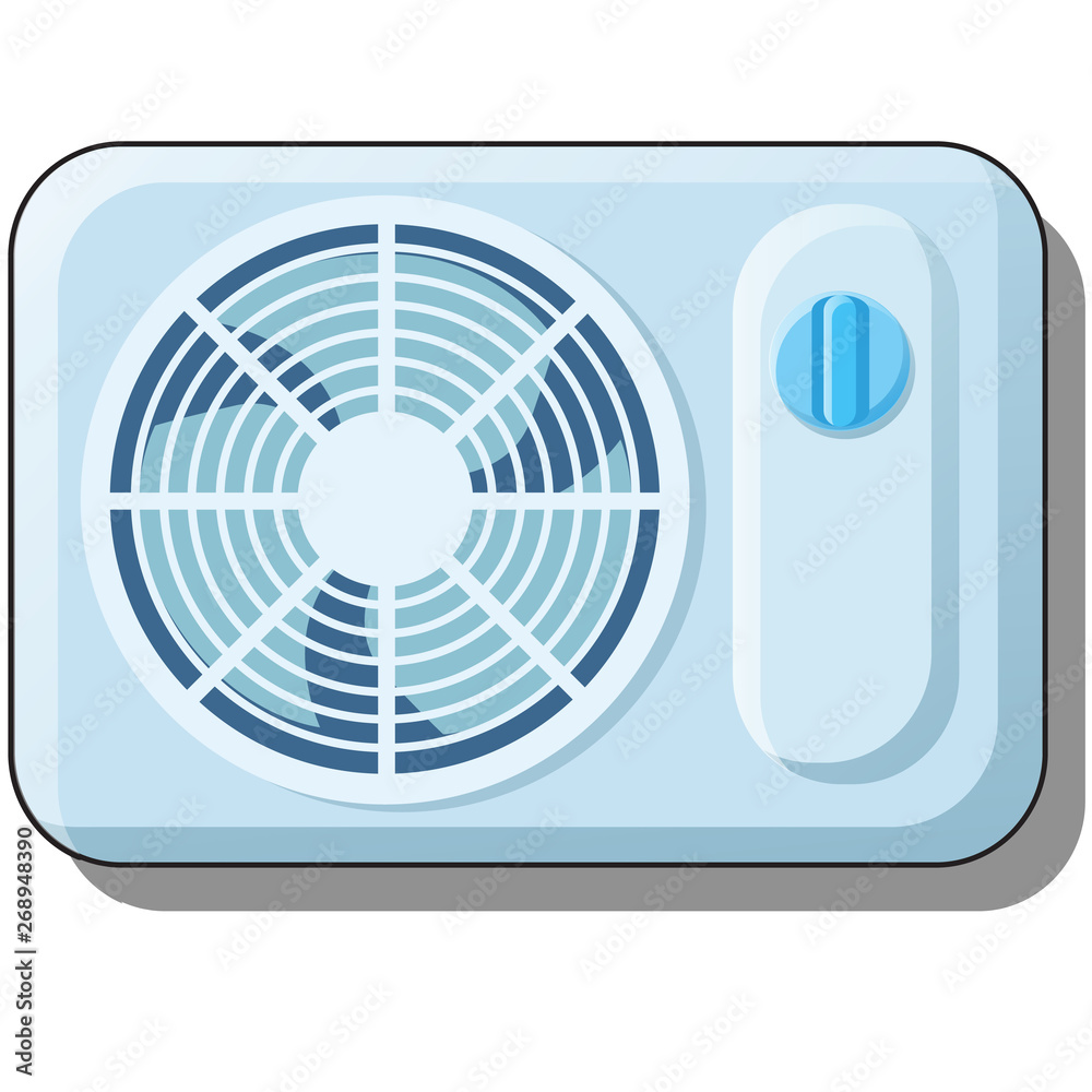Electric fan. Air conditioning for home, climate equipment isolated on ...