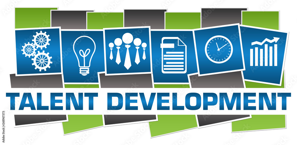 Talent Development Business Symbols Green Blue Grey Horizontal Stripes ...