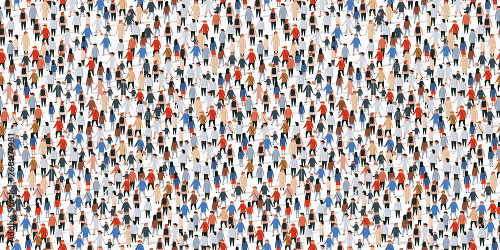 Large group of people crowded on white background. Stock Vector | Adobe ...