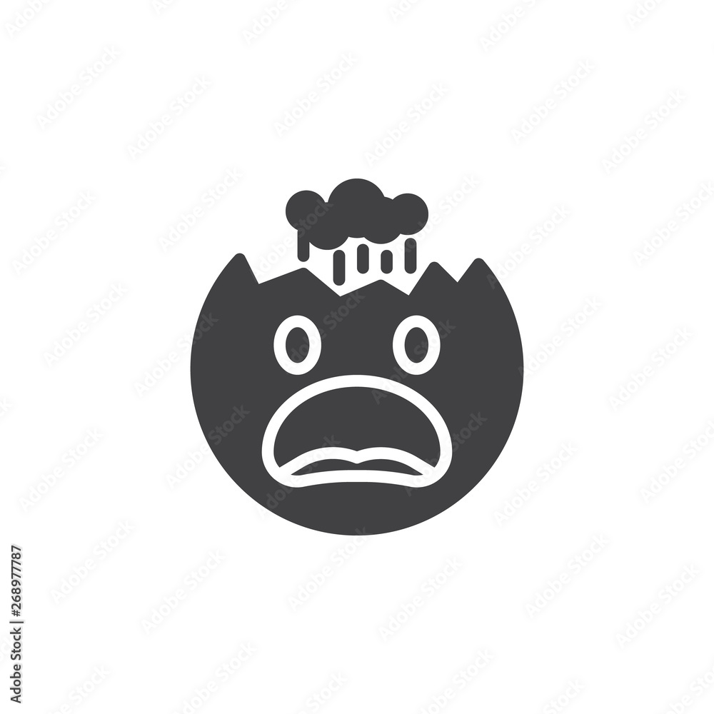 Face With Exploding Head emoji vector icon. filled flat sign for mobile ...