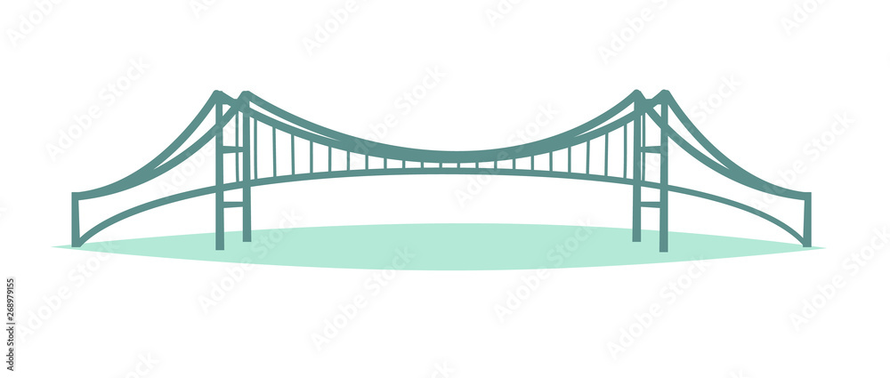 Istanbul urban bridge skyline vector illustration, isolated on white ...