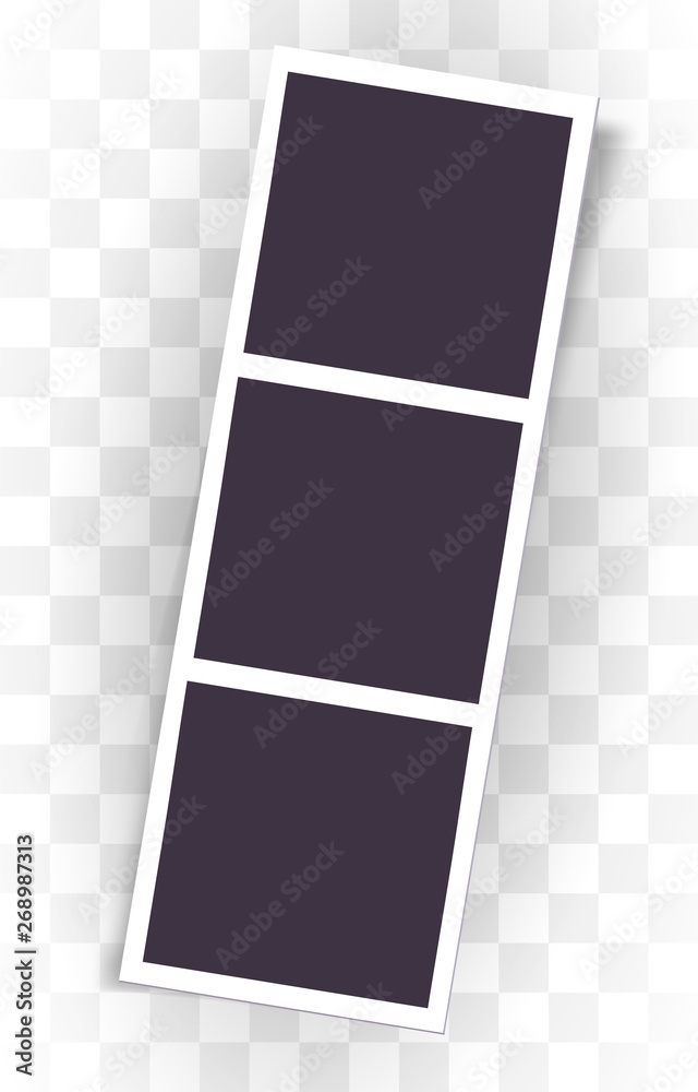 Realistic retro photo frame on transparent background. Instant photo ...