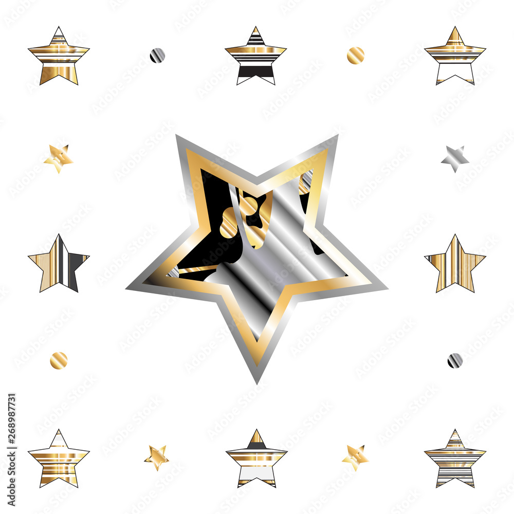 Gold star with metal gradient isolated on white Stock Vector | Adobe Stock
