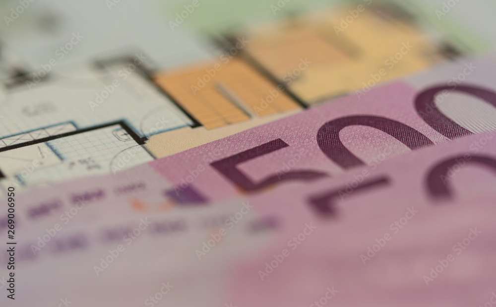 house cost banknote euro Stock Photo | Adobe Stock