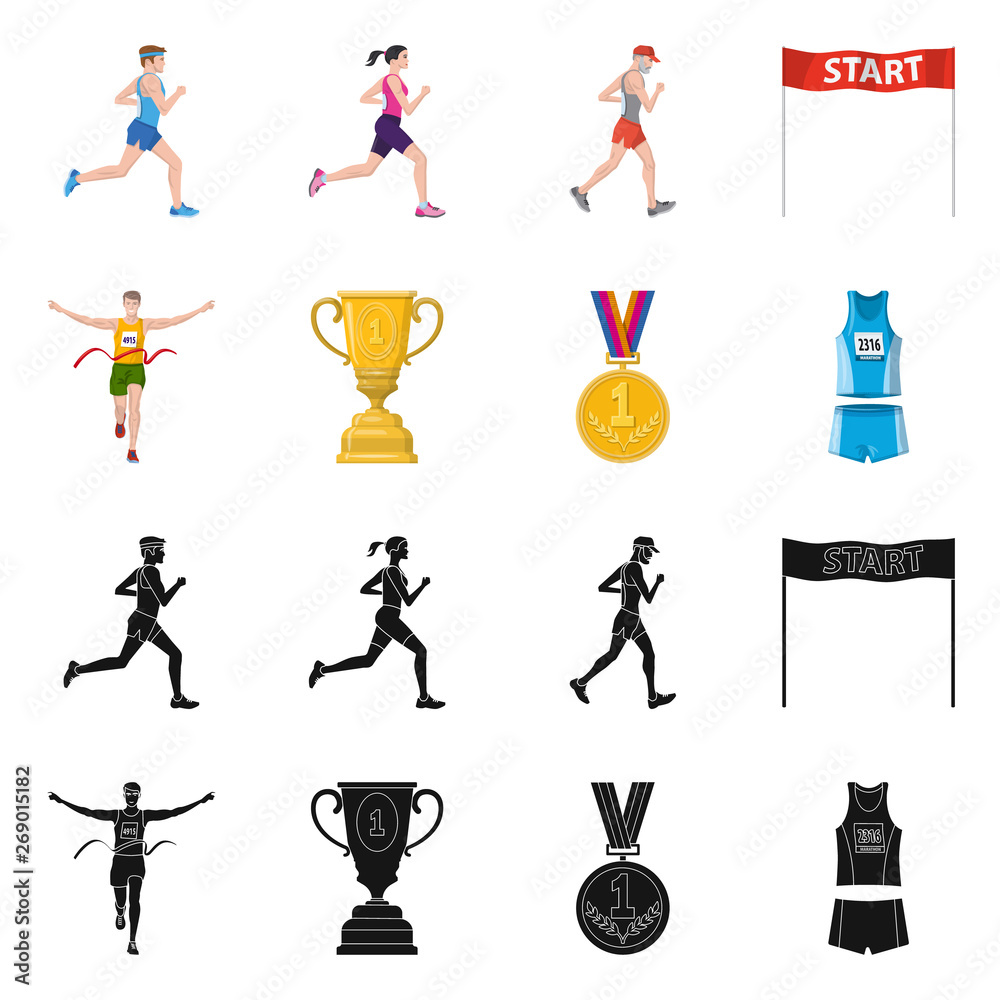 Vector illustration of sport and winner symbol. Set of sport and ...