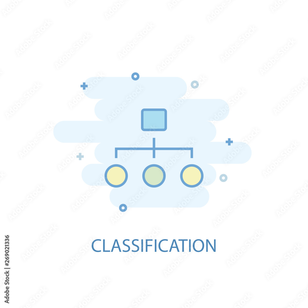 Classification line concept. Simple line icon, colored illustration ...