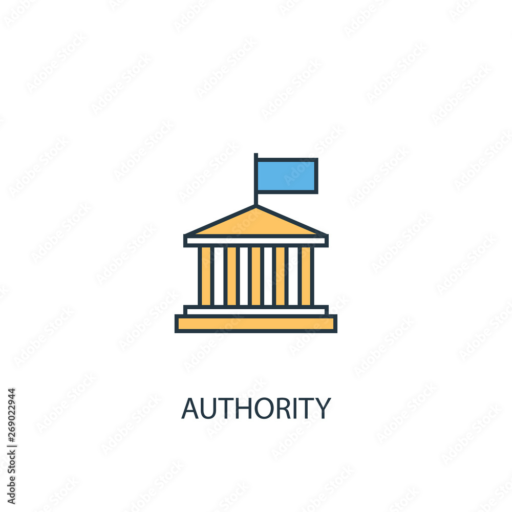 authority concept 2 colored line icon. Simple yellow and blue element ...