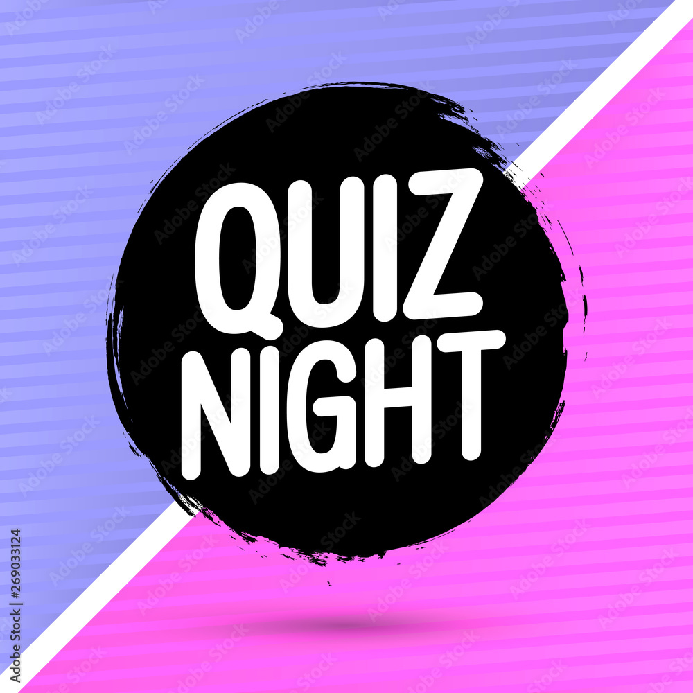 Quiz Night, banner design template, grunge brush, vector illustration ...
