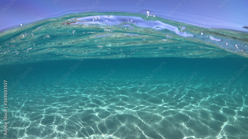 Sea level underwater photo of iconic exotic tropical beach of Balos a ...