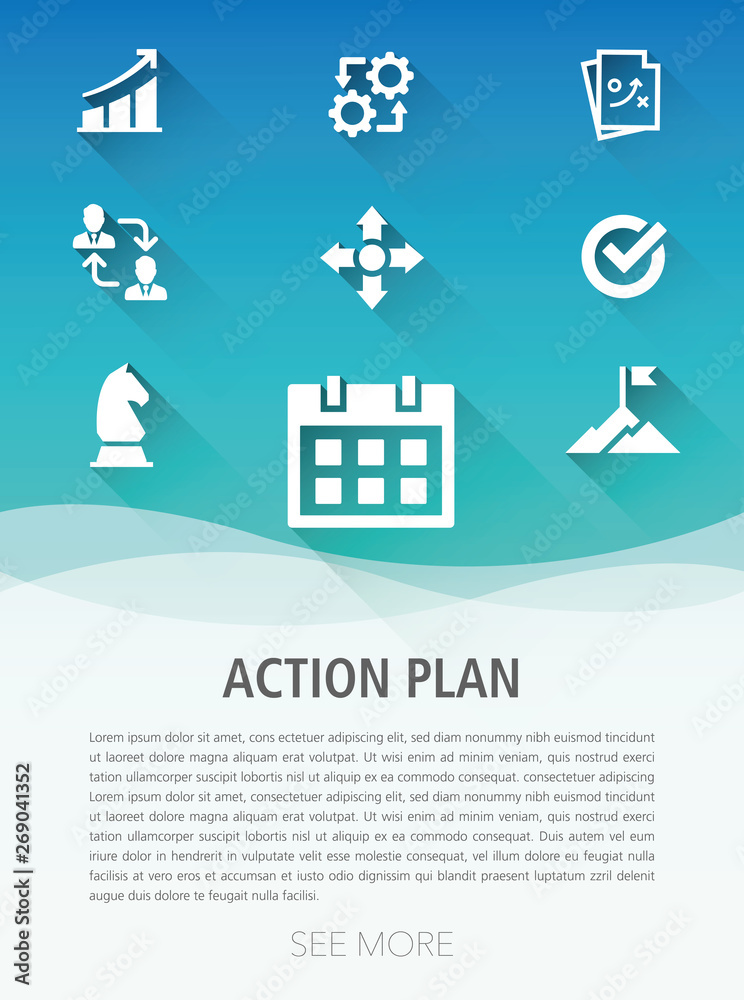 ACTION PLAN ICON SET Stock Vector | Adobe Stock