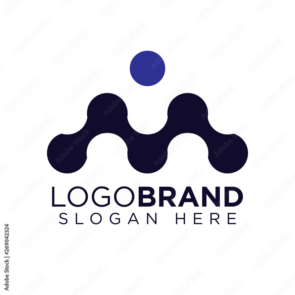 M Letter Connect circle logo vector Stock Vector | Adobe Stock