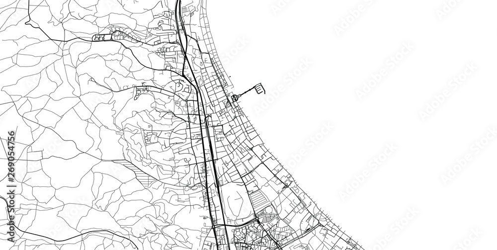 Urban vector city map of Sopot, Poland Stock Vector | Adobe Stock