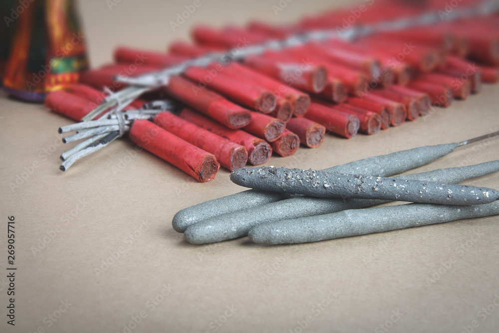 Indian Traditional Fire crackers during Diwali festival Stock Photo ...