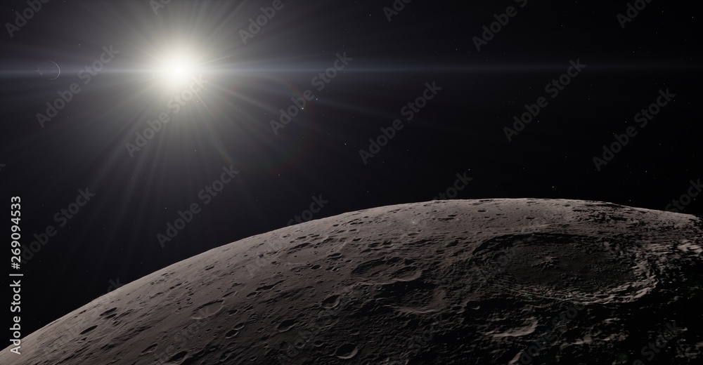 Half Moon Background / Realistic moon / The Moon is an astronomical ...