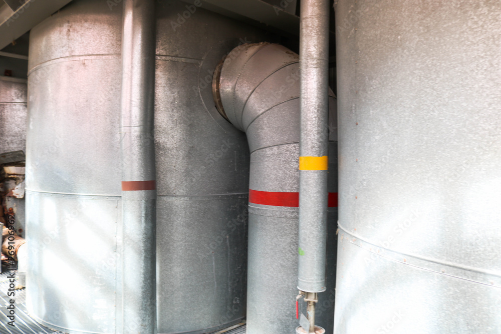 Large iron heat exchanger, tank, reactor, distillation column in ...