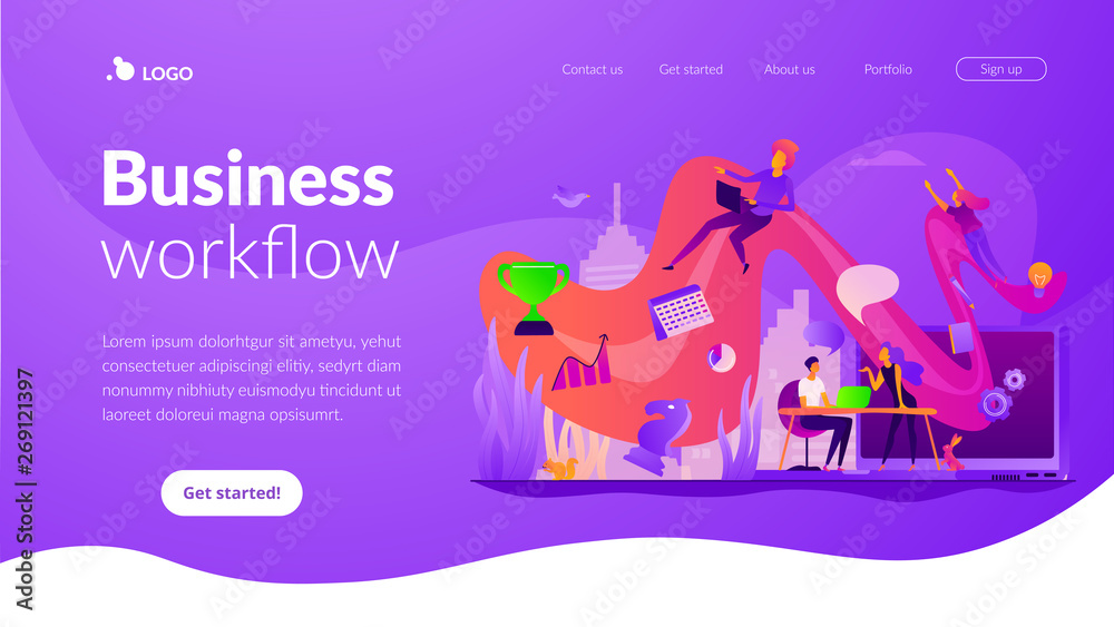 Business workflow, business process efficiency, working activity ...