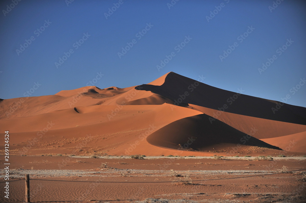 Namibia. Namib Desert The sand dunes of the red sand are the visiting ...