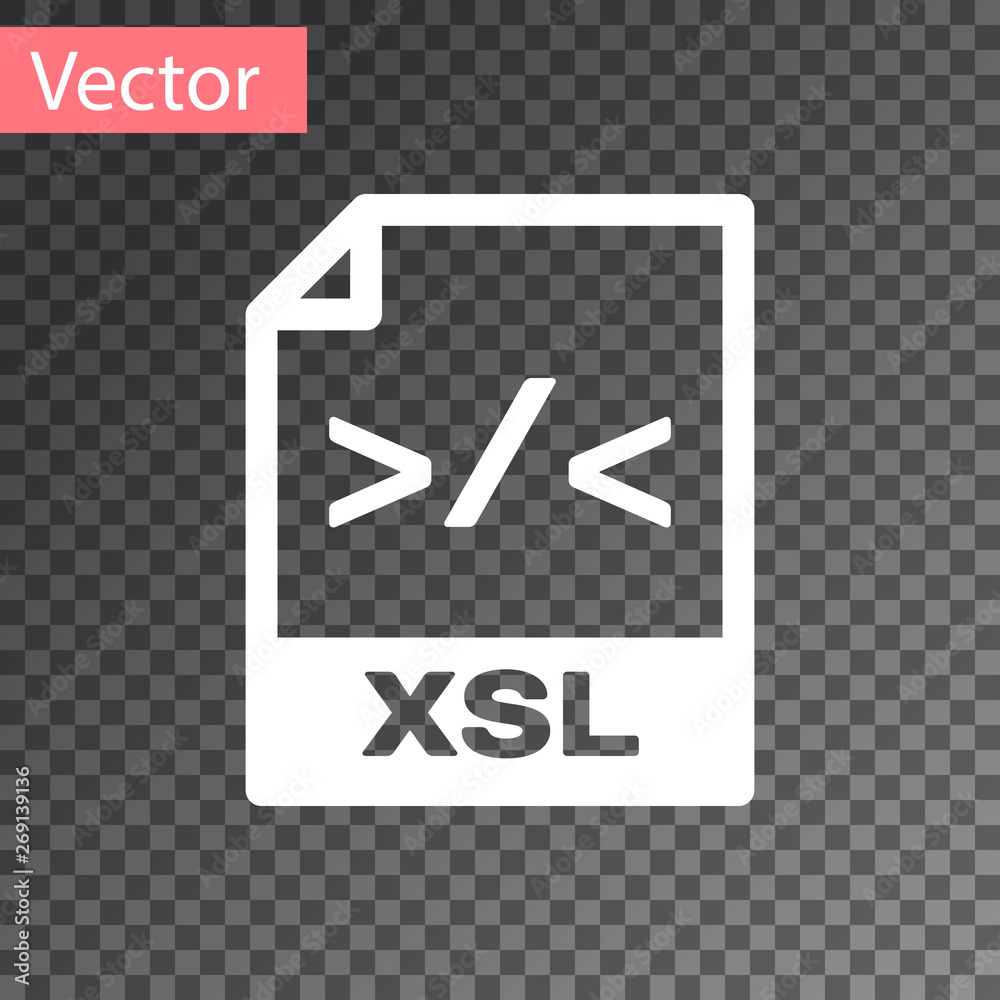 White XSL file document icon. Download xsl button icon isolated on ...