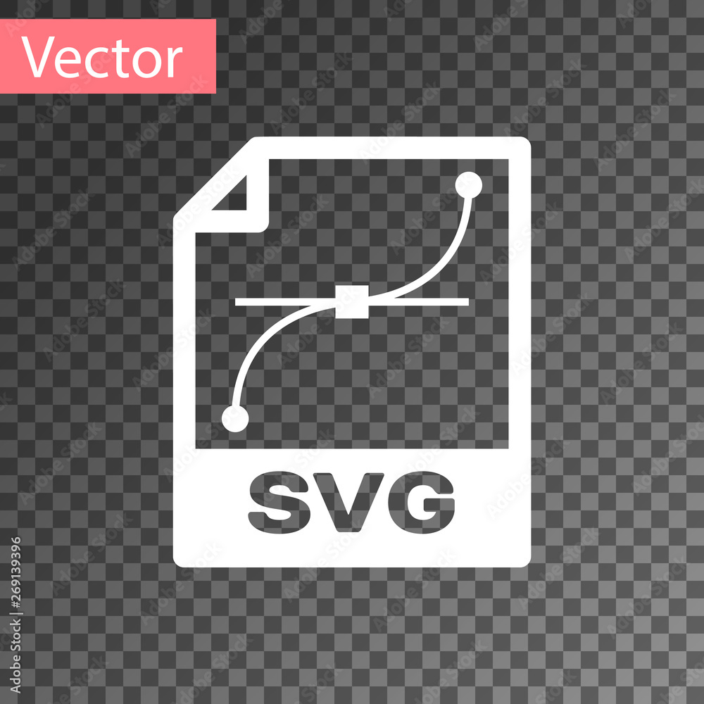 White SVG file document icon. Download svg button icon isolated on ...