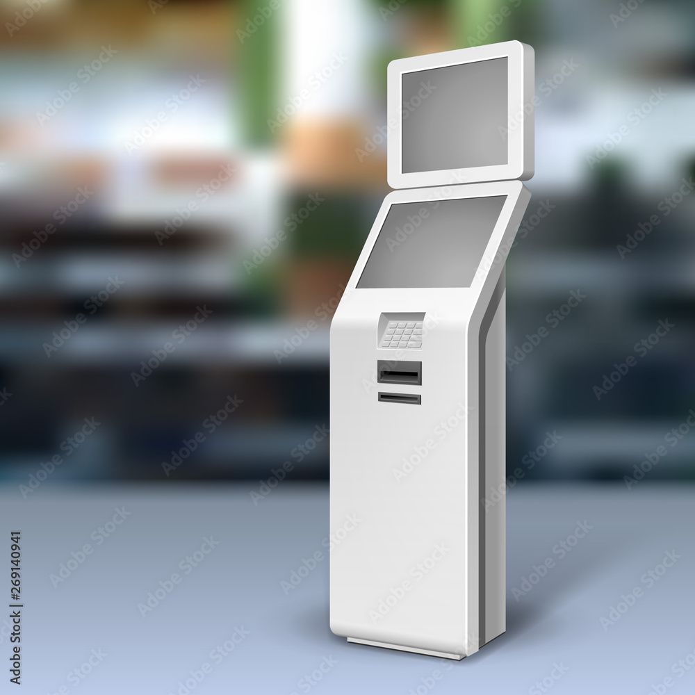 Mockup Payment Information Terminal. ATM, POS, POI Advertising Outdoor ...