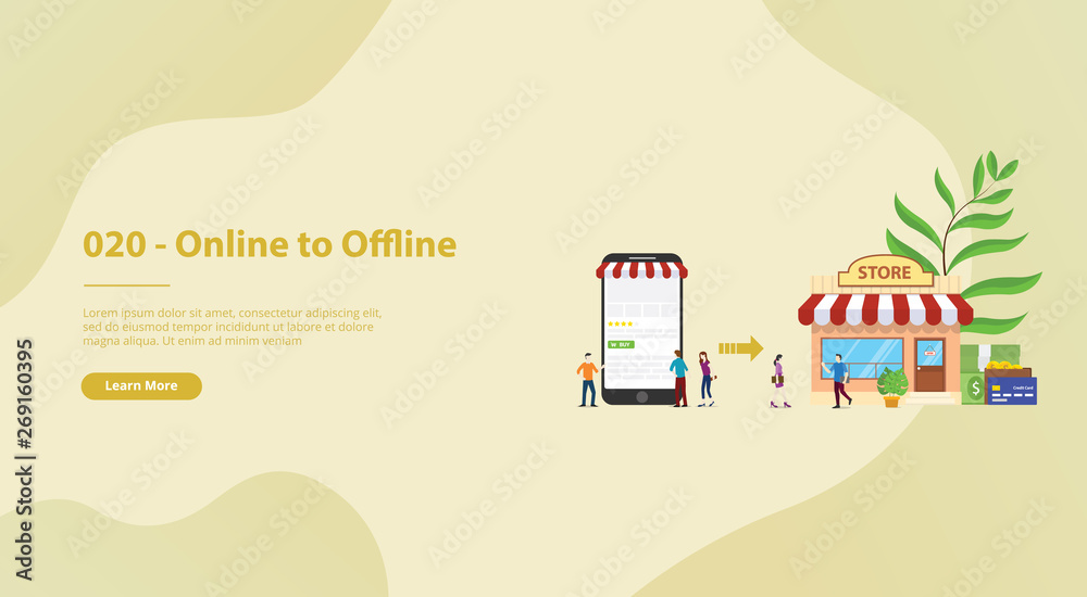 o2o online to offline e-commerce new concept technology with store and ...