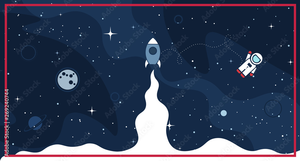 Space background with cosmos and white empty place for text. Cute ...