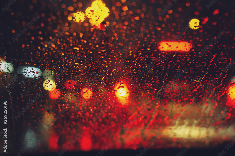 Windshield Rain Night