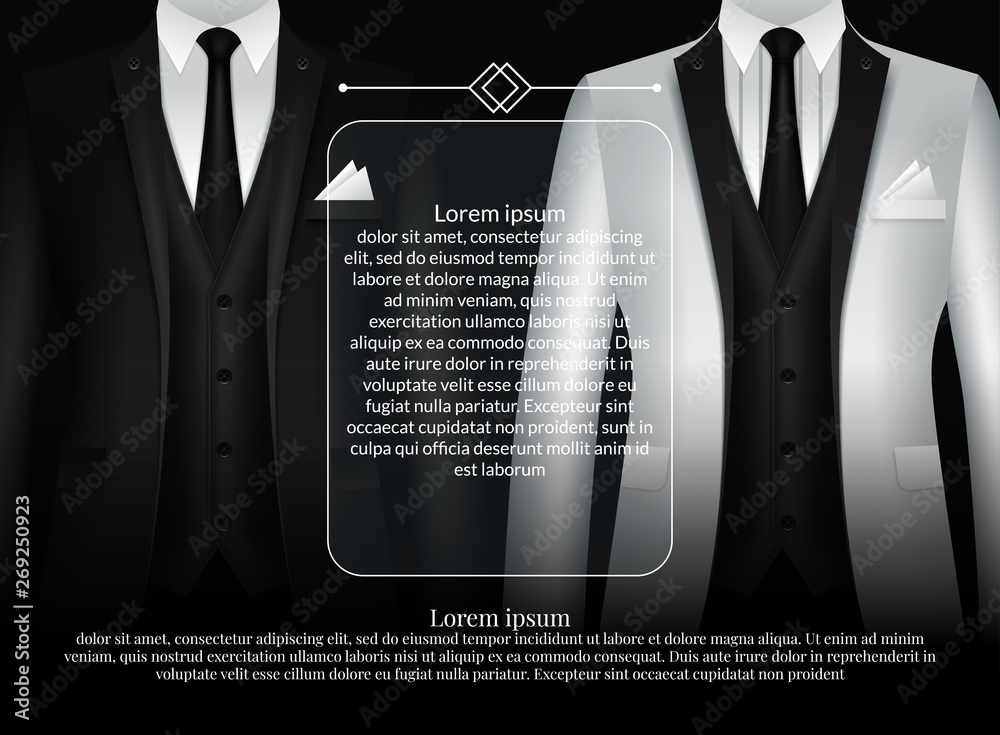 Vector illustration of Set of business card templates with suit and ...