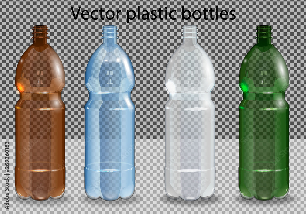 Vector plastic bottles. Plastic bottle with mineral water on alpha ...