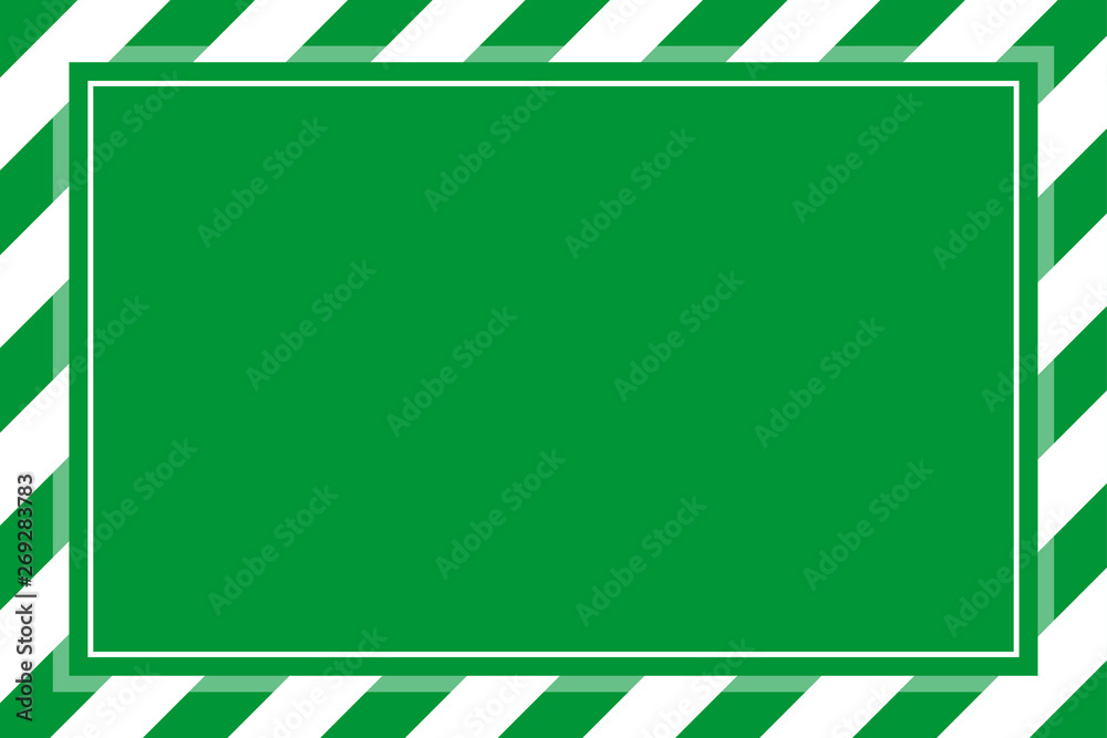warning sign green white stripe frame template background copy space ...