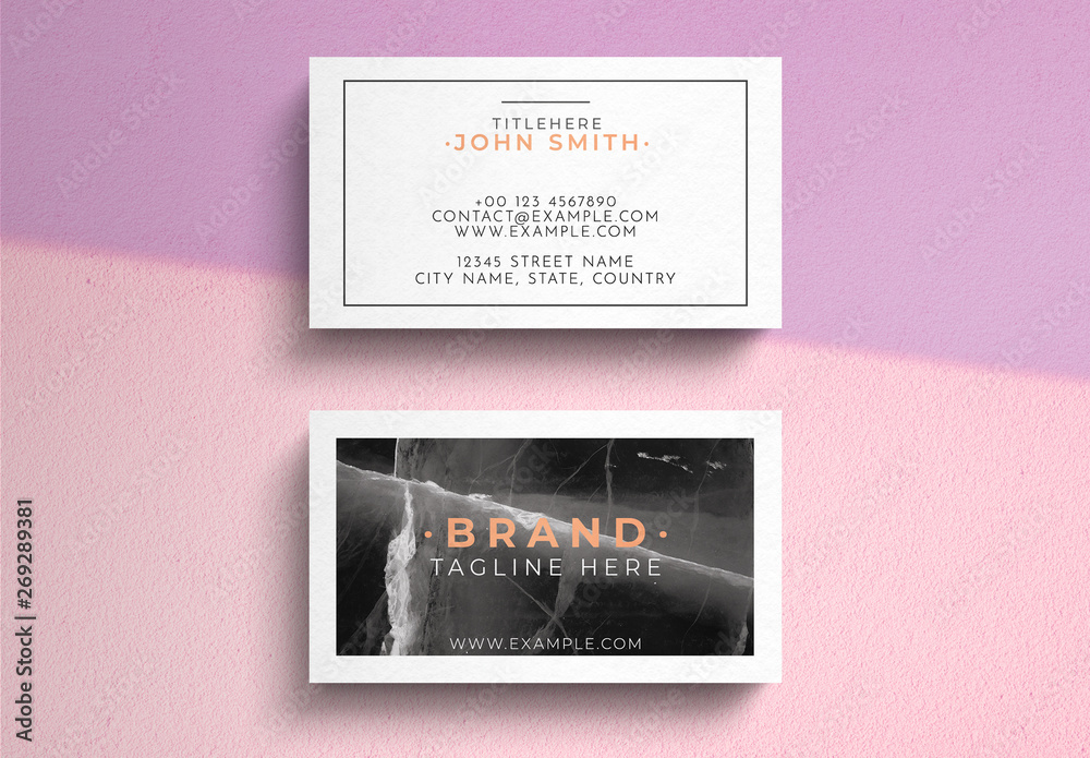Business Card Layout with Photo Placeholder Stock Template | Adobe Stock