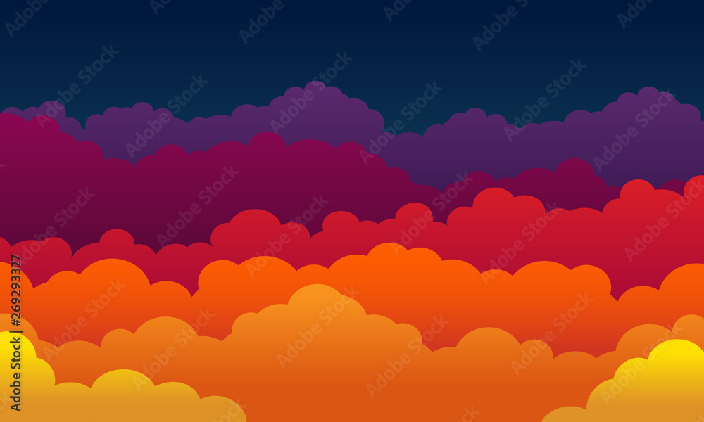 Sky and Clouds Background. Stylish design with a flat poster, flyers ...